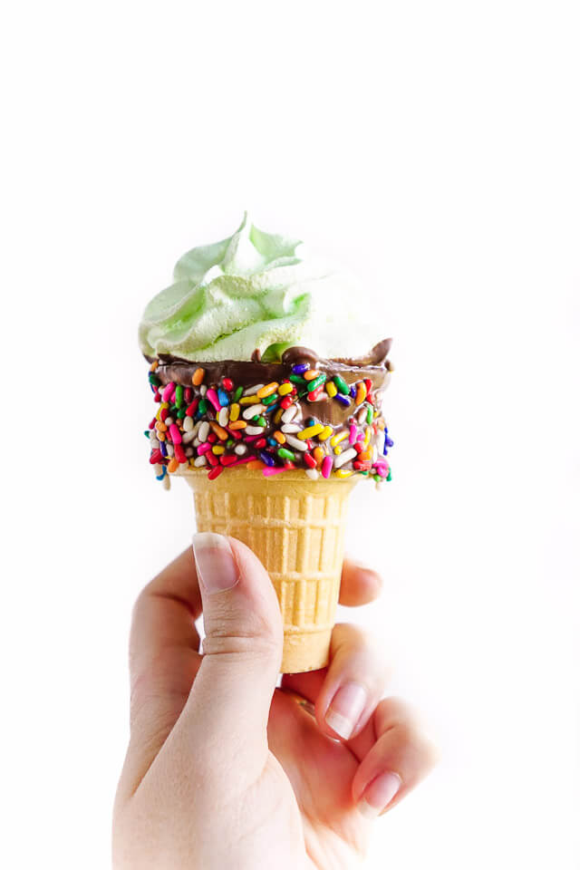 Meringue Ice Cream Cones - Oh Sweet Basil